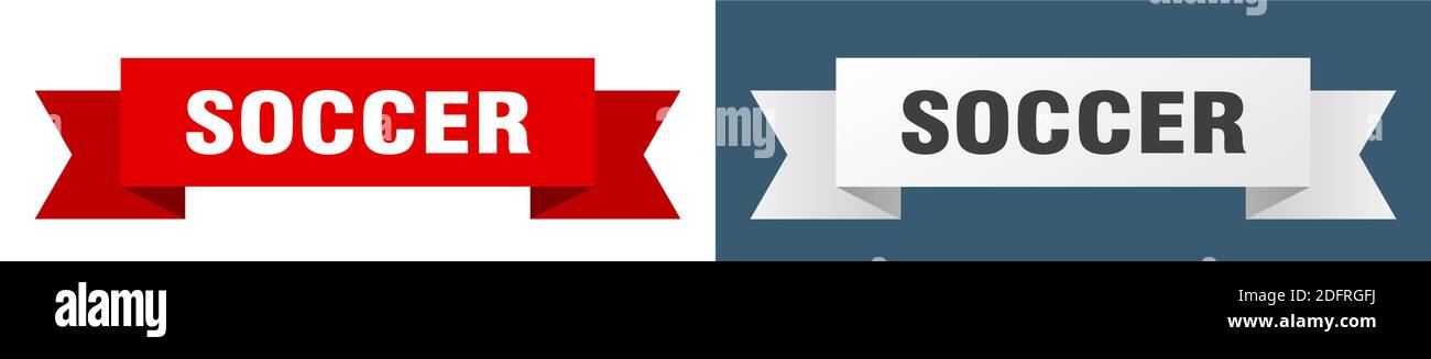 soccer ribbon. soccer isolated paper banner. sign Stock Vector Image ...