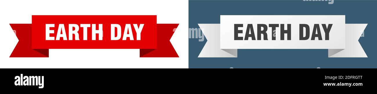 earth day ribbon. earth day isolated paper banner. sign Stock Vector ...