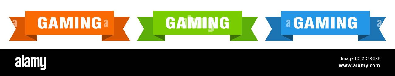 gaming ribbon. gaming isolated paper banner. sign Stock Vector Image ...