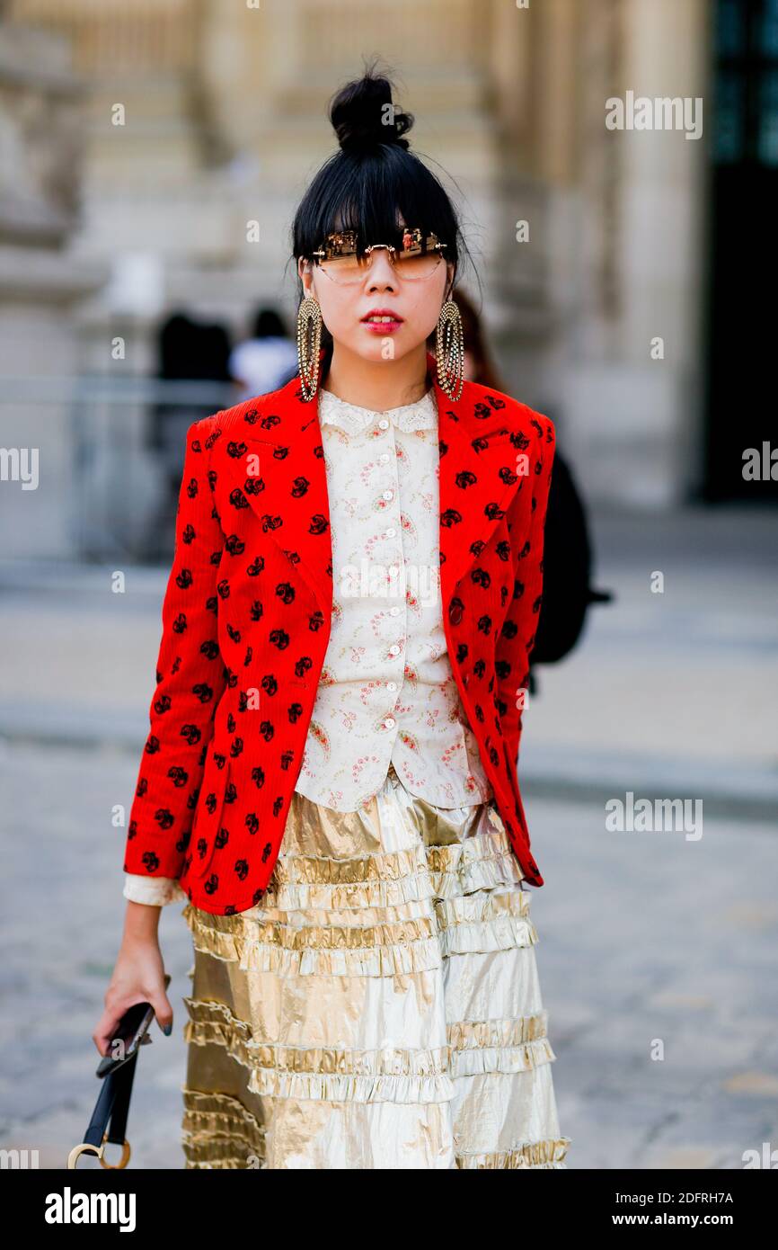 Street style, Susie Lau arriving at Paco Rabanne spring summer 2019 ...
