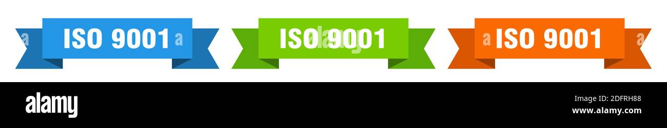 iso 9001 ribbon. iso 9001 isolated paper banner. sign Stock Vector ...
