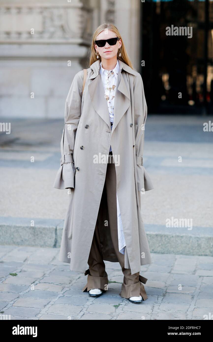 Street style, Tine Andrea arriving at Paco Rabanne spring summer 2019 ...