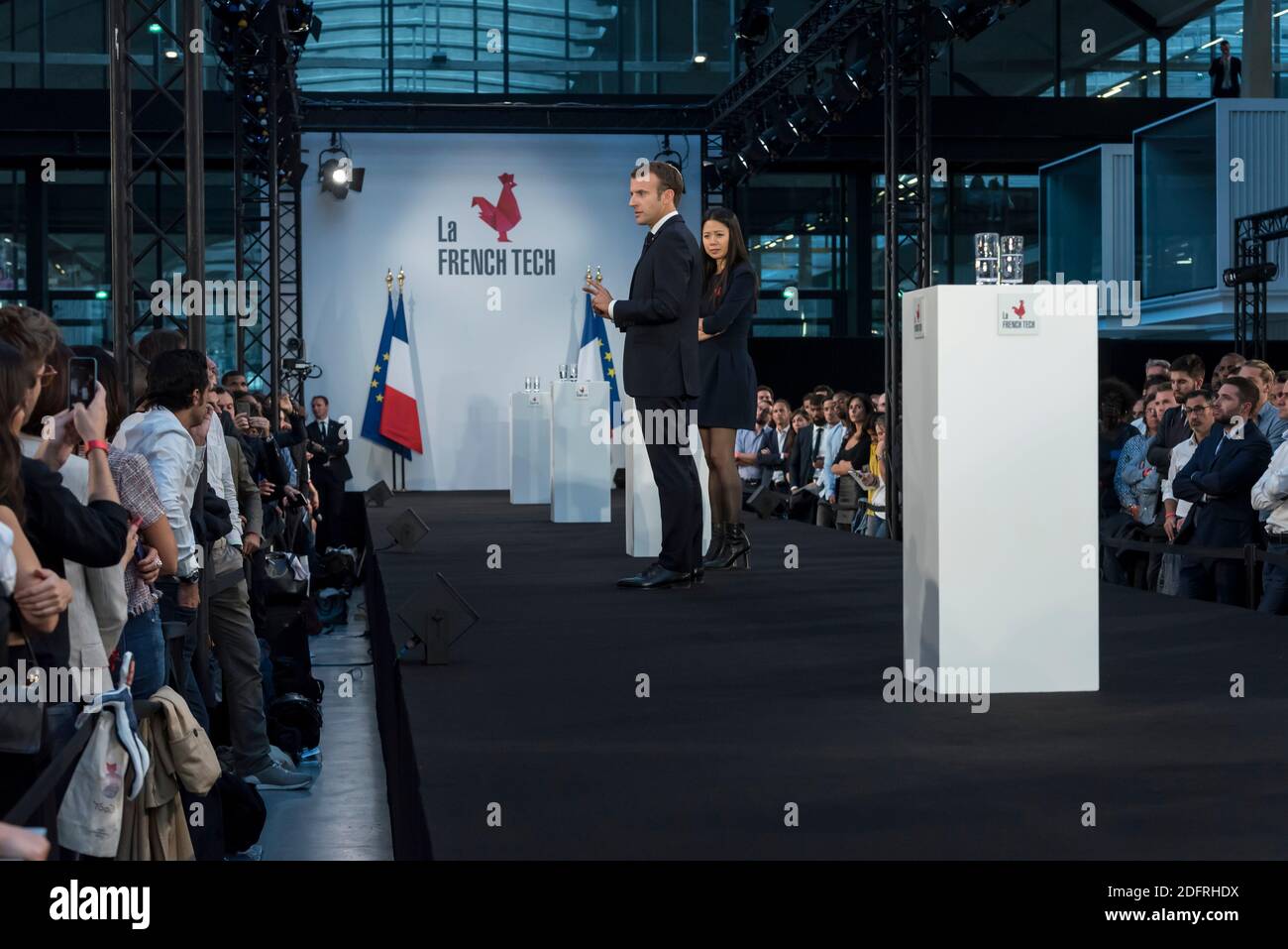 French President Emmanuel Macron and CEO of Mission French Tech Kat ...