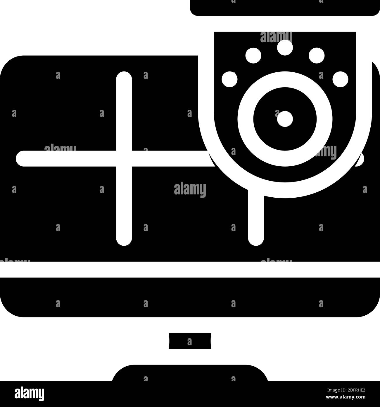 cctv security camera system glyph icon vector illustration Stock Vector ...
