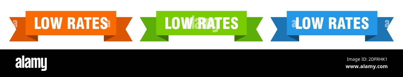 low rates ribbon. low rates isolated paper banner. sign Stock Vector ...