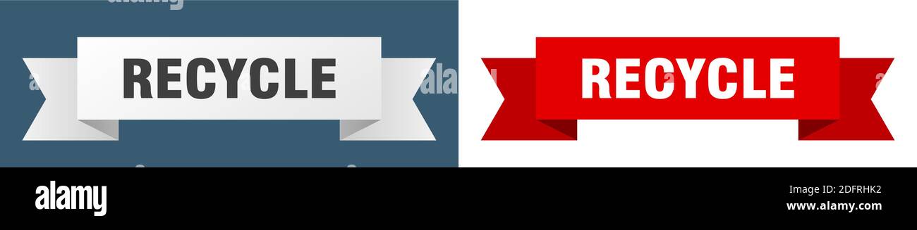 recycle ribbon. recycle isolated paper banner. sign Stock Vector Image ...