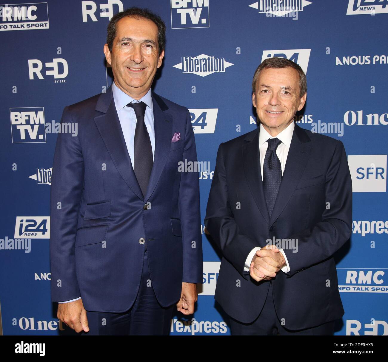 Patrick Drahi and Alain Weill attending Altice Campus Opening in Paris ...