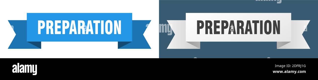 preparation ribbon. preparation isolated paper banner. sign Stock ...