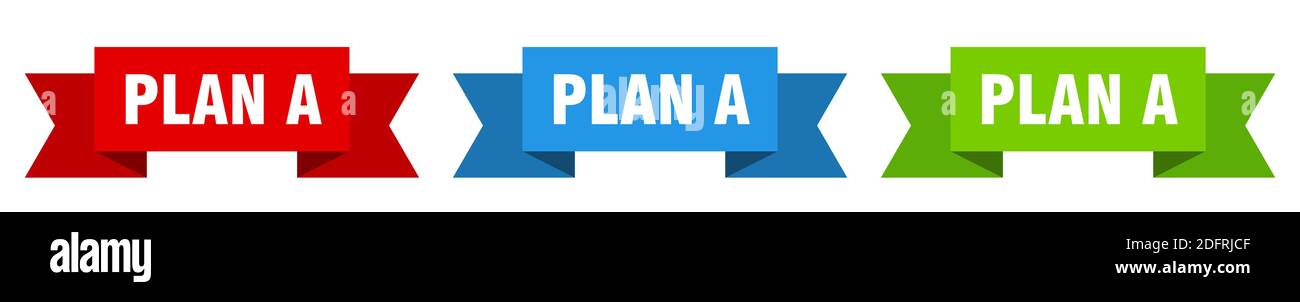 plan a ribbon. plan a isolated paper banner. sign Stock Vector Image ...
