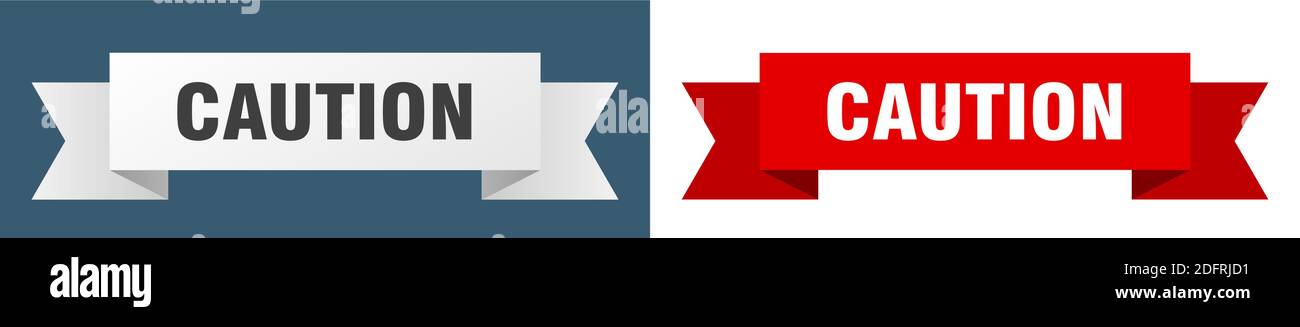 caution ribbon. caution isolated paper banner. sign Stock Vector Image ...