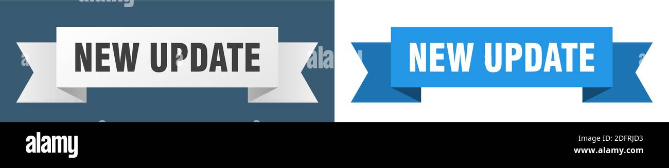 new update ribbon. new update isolated paper banner. sign Stock Vector ...