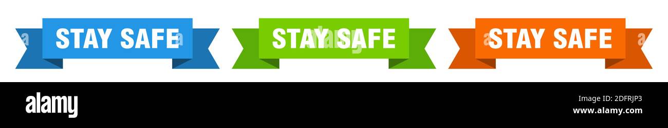 stay safe ribbon. stay safe isolated paper banner. sign Stock Vector Image & Art - Alamy