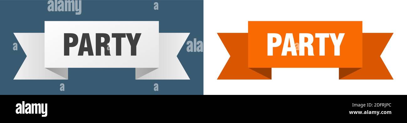 party ribbon. party isolated paper banner. sign Stock Vector Image & Art - Alamy