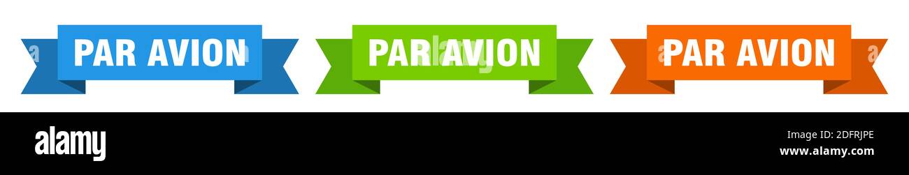 par avion ribbon. par avion isolated paper banner. sign Stock Vector ...