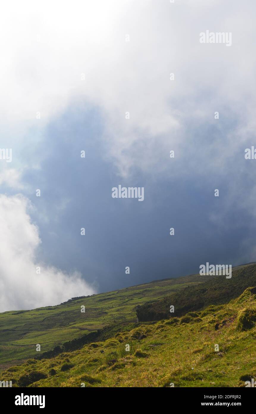 The high volcanic plateau of Pico island, Azores archipelago, Portugal ...