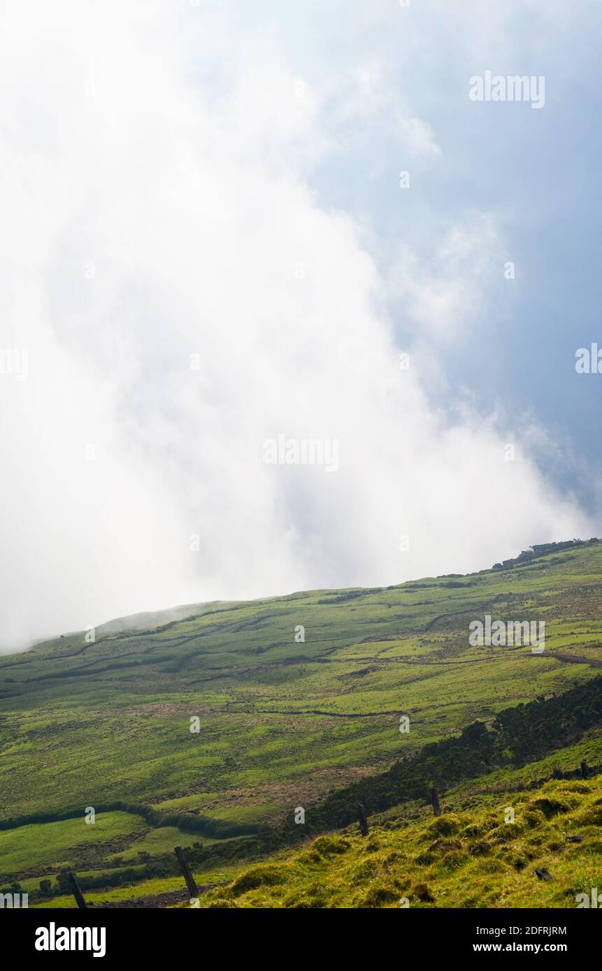 The high volcanic plateau of Pico island, Azores archipelago, Portugal ...