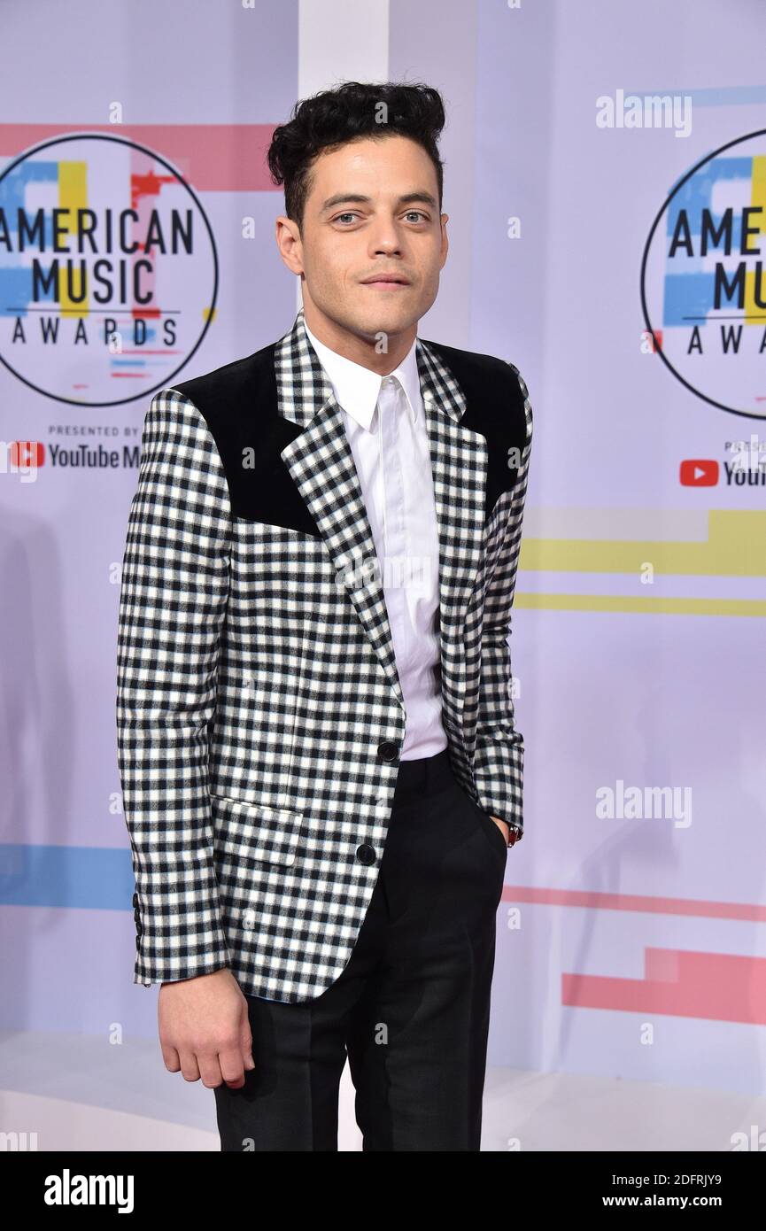 Rami Malek attends the 2018 American Music Awards at Microsoft Theater ...