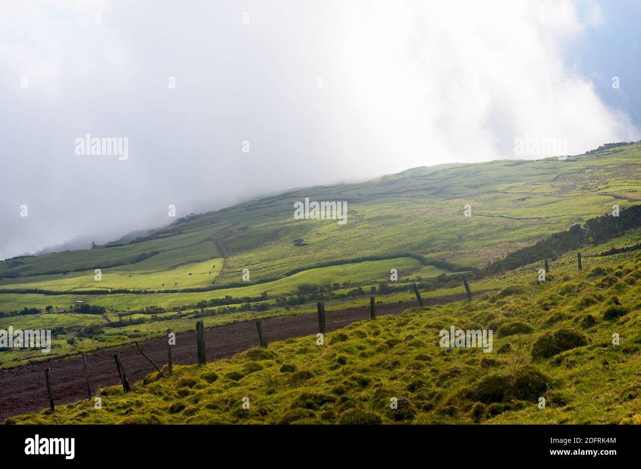 The high volcanic plateau of Pico island, Azores archipelago, Portugal ...
