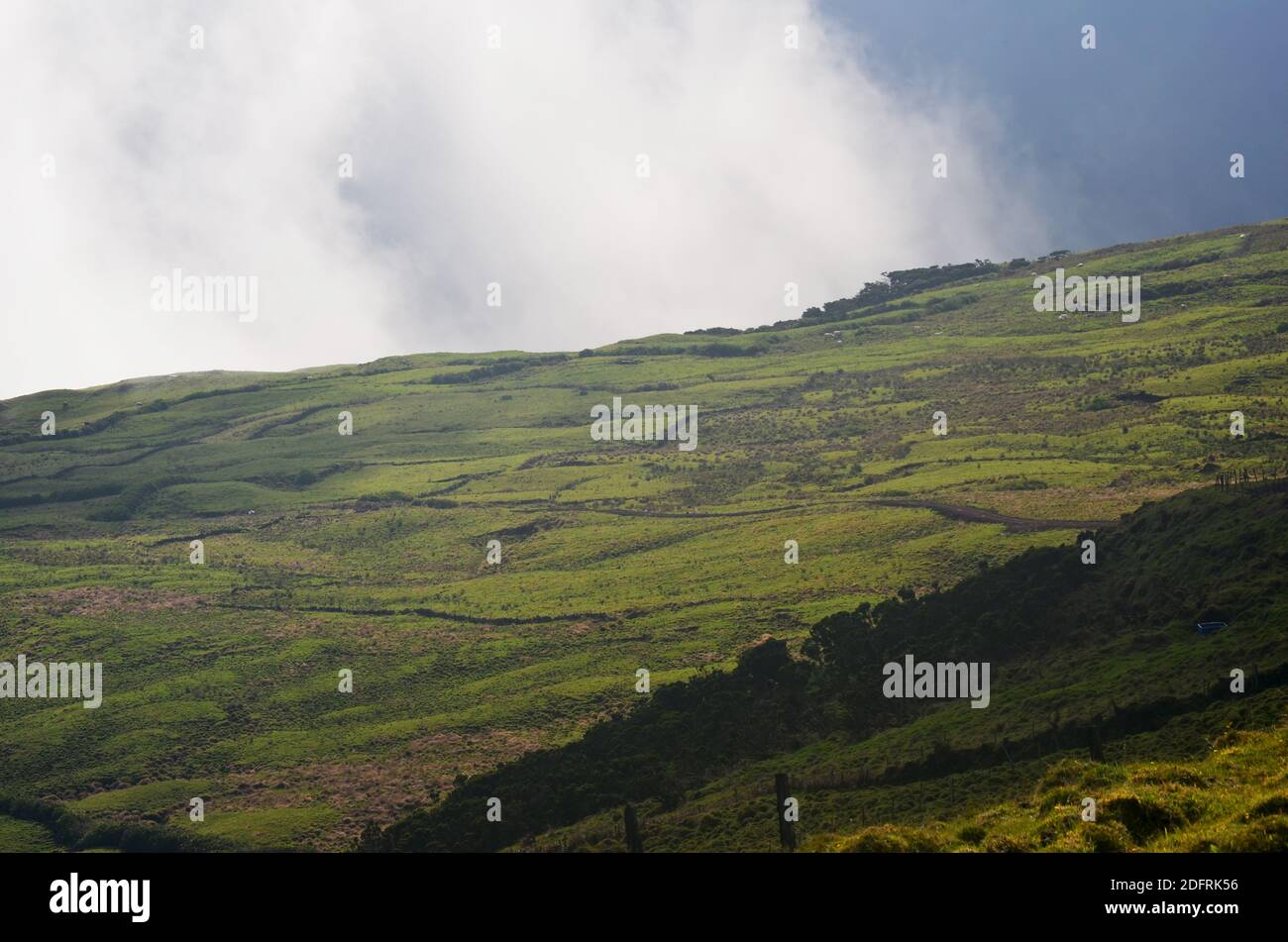 The high volcanic plateau of Pico island, Azores archipelago, Portugal ...