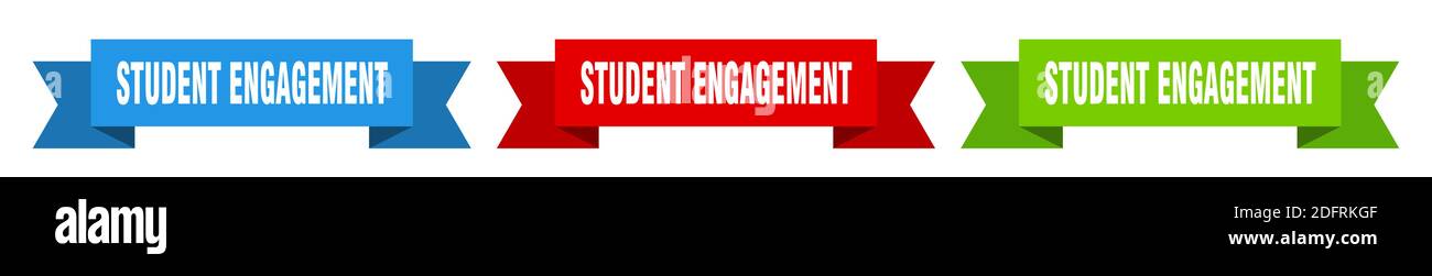 student engagement ribbon. student engagement isolated paper banner ...