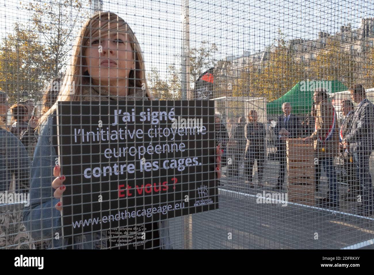 Action on the Place de la République in Paris at the call of 130 NGOs ...