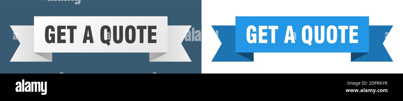 get a quote ribbon. get a quote isolated paper banner. sign Stock ...
