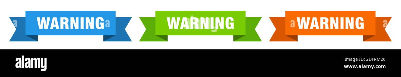 warning ribbon. warning isolated paper banner. sign Stock Vector Image ...