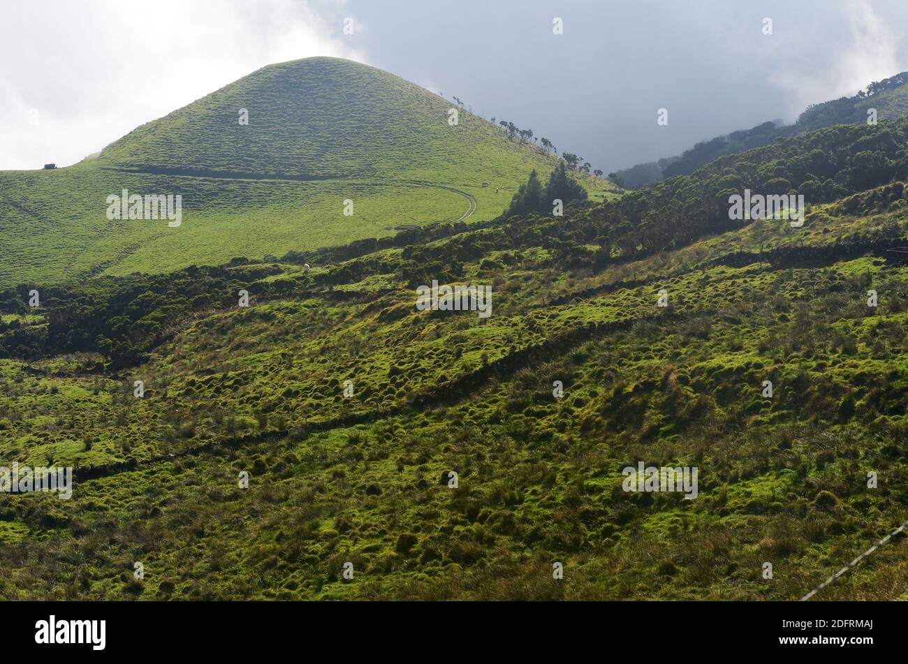 The high volcanic plateau of Pico island, Azores archipelago, Portugal ...