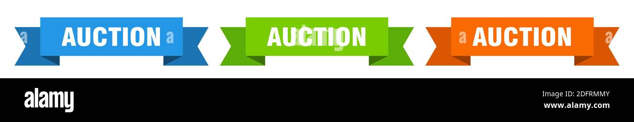 auction ribbon. auction isolated paper banner. sign Stock Vector Image ...