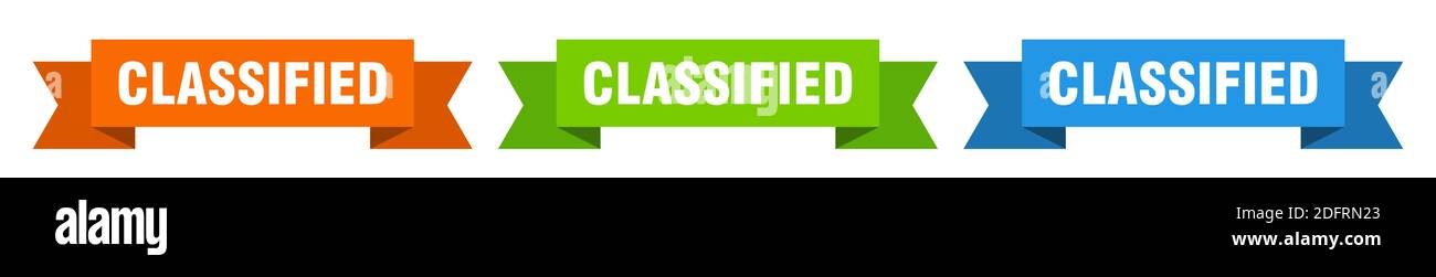 classified ribbon. classified isolated paper banner. sign Stock Vector ...
