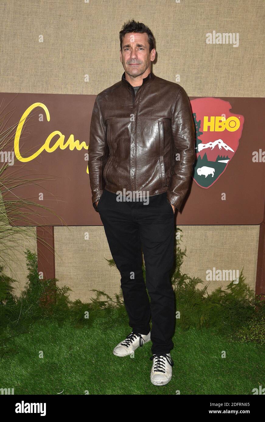 Jon Hamm attends HBO's Los Angeles premiere of Camping at Paramount ...