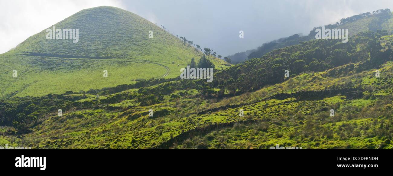 The high volcanic plateau of Pico island, Azores archipelago, Portugal ...