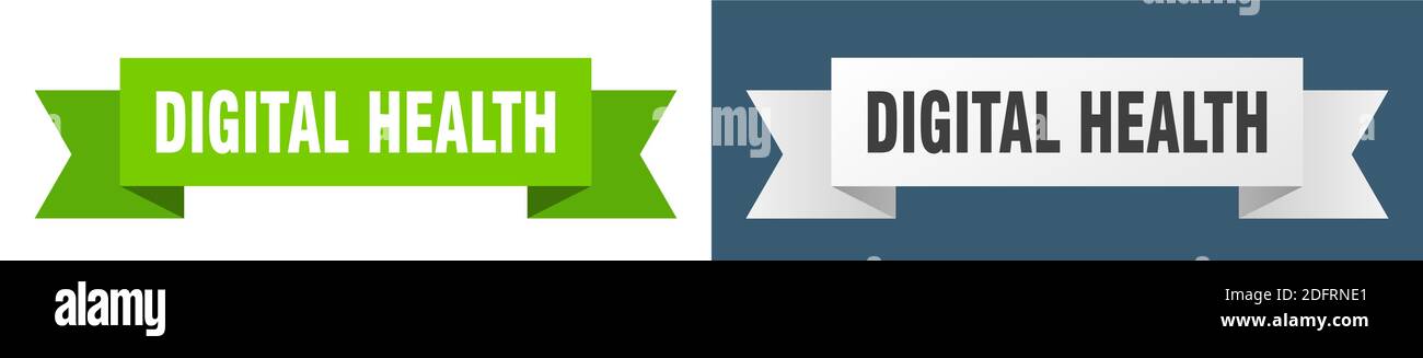 digital health ribbon. digital health isolated paper banner. sign Stock ...