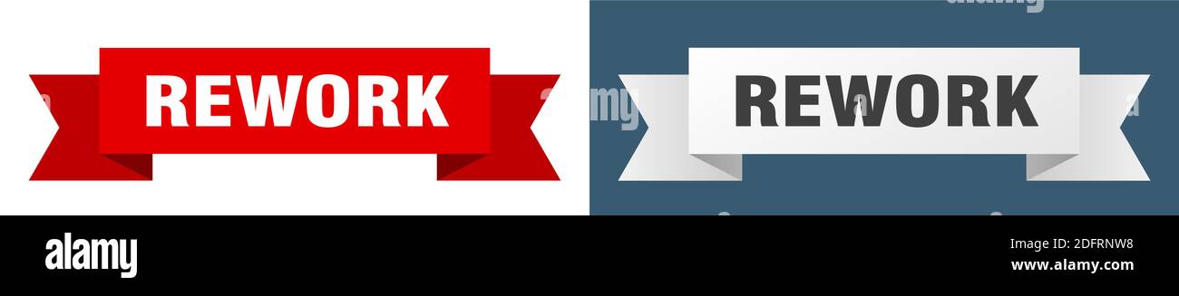 rework ribbon. rework isolated paper banner. sign Stock Vector Image ...