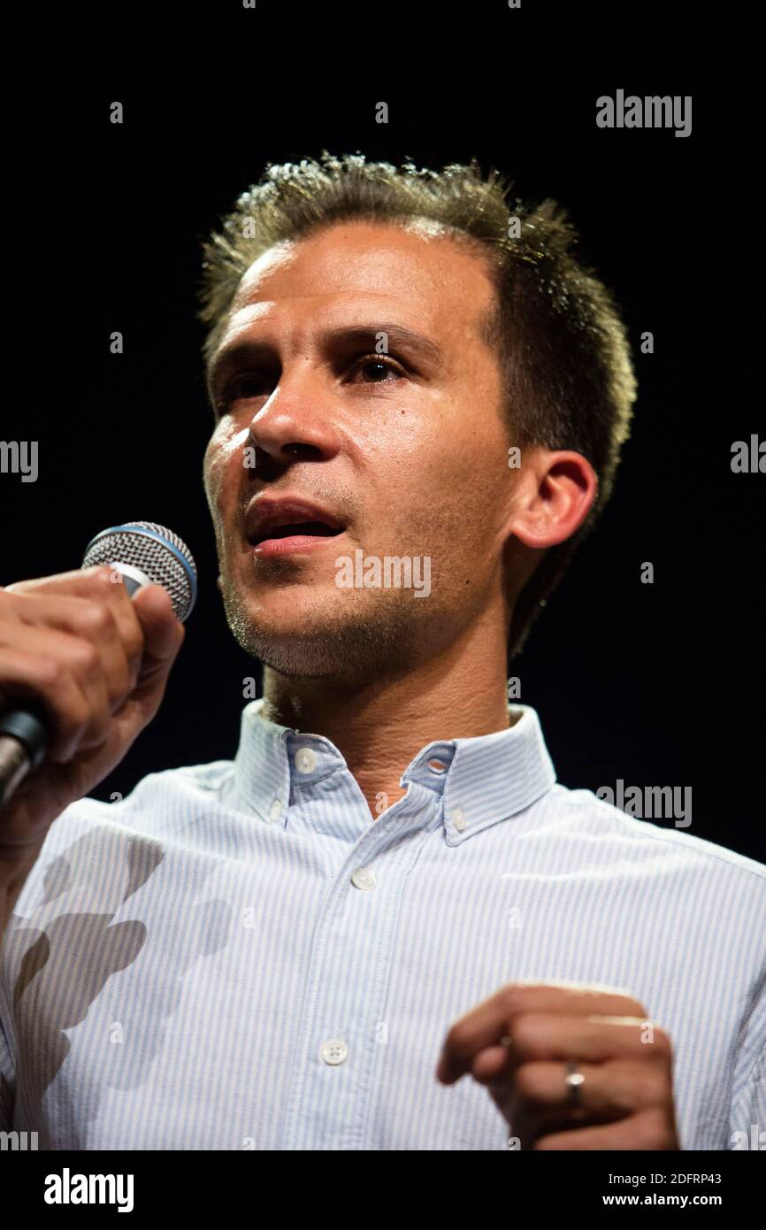 French politician Gaspard Gantzer delivers a speech during the ...