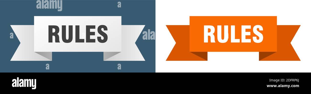 rules ribbon. rules isolated paper banner. sign Stock Vector Image ...