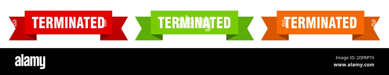 terminated ribbon. terminated isolated paper banner. sign Stock Vector ...