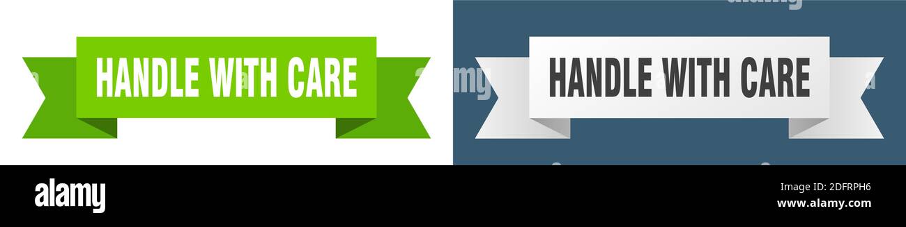 handle with care ribbon. handle with care isolated paper banner. sign ...