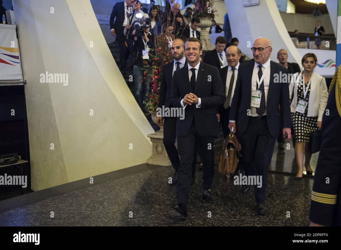 French President Emmanuel Macron leaves the 17th Francophone countries ...