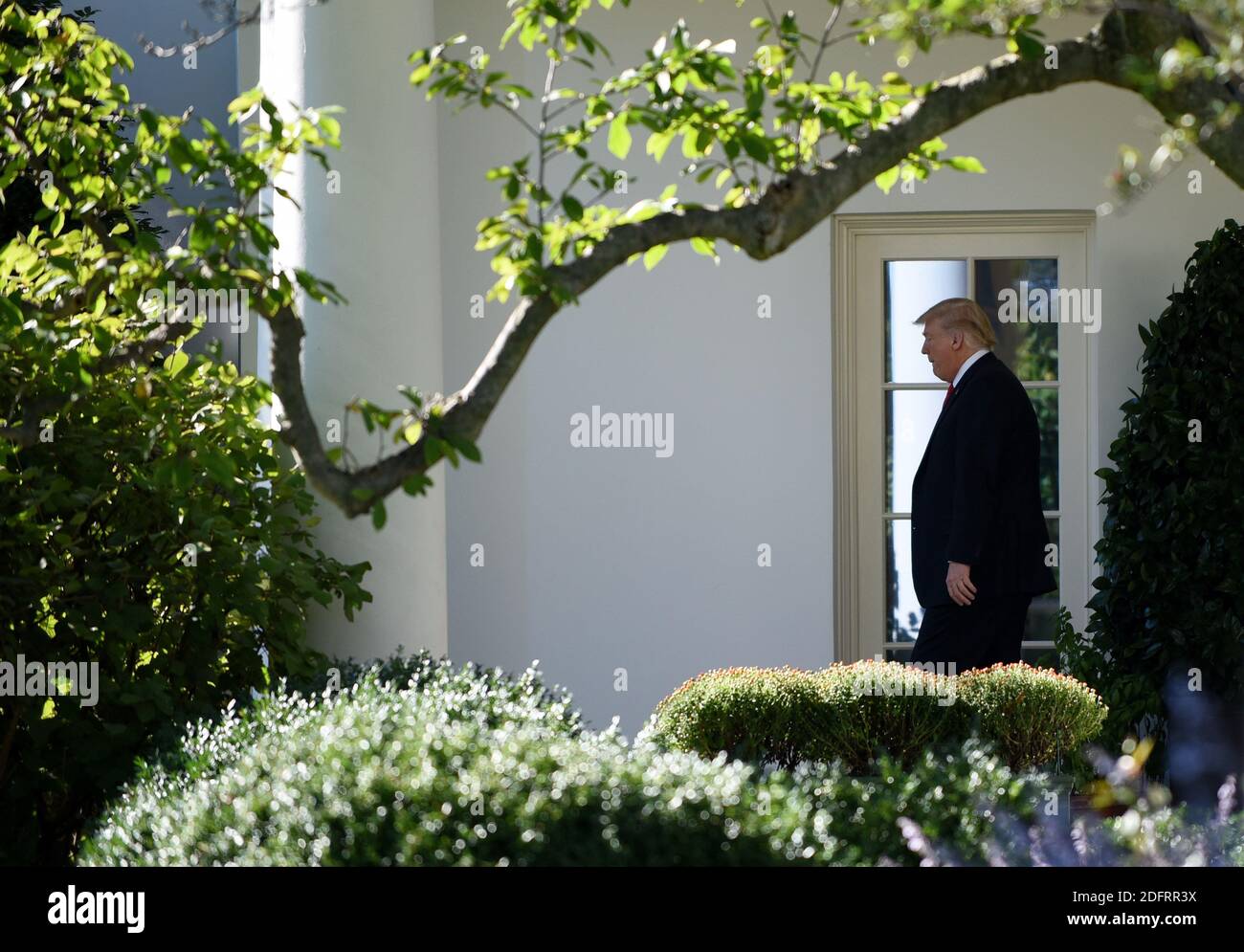 U.S. President Donald Trump departs the White House October 12, 2018 in ...