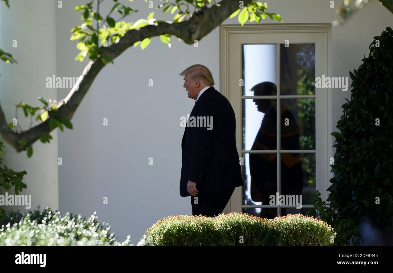 U.S. President Donald Trump departs the White House October 12, 2018 in ...