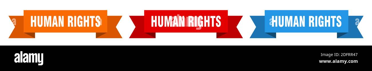 human rights ribbon. human rights isolated paper banner. sign Stock ...