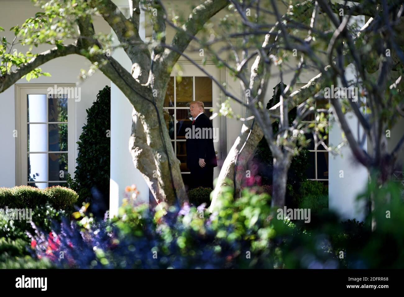 U.S. President Donald Trump departs the White House October 12, 2018 in ...