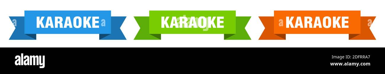 karaoke ribbon. karaoke isolated paper banner. sign Stock Vector Image ...