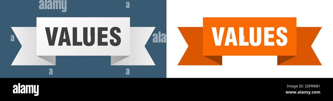 values ribbon. values isolated paper banner. sign Stock Vector Image ...