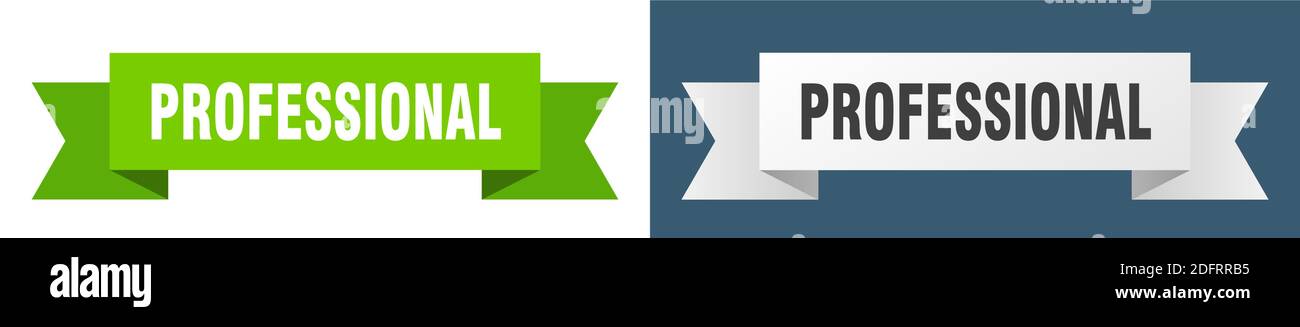 professional ribbon. professional isolated paper banner. sign Stock ...