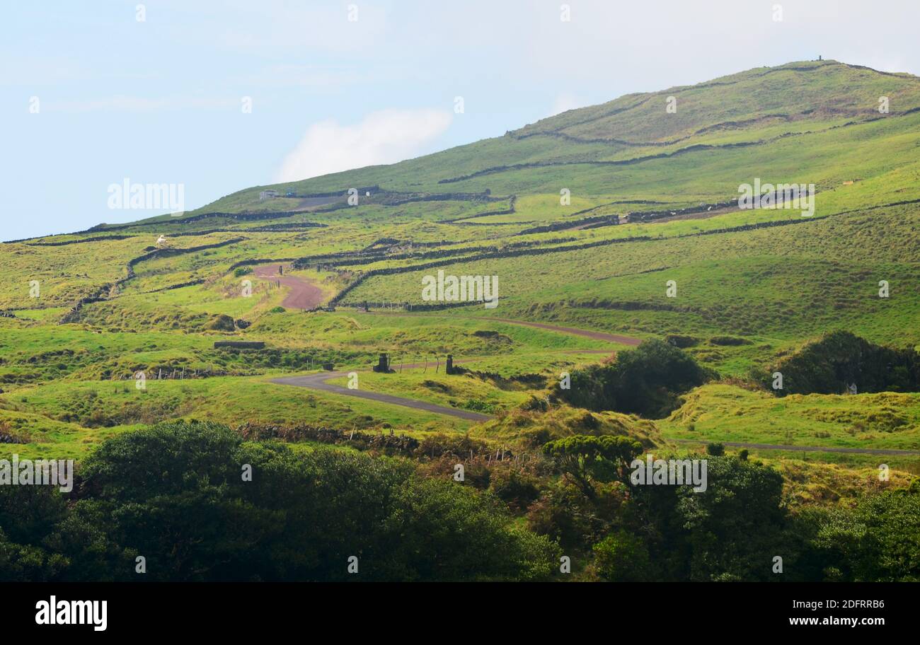 The high volcanic plateau of Pico island, Azores archipelago, Portugal ...