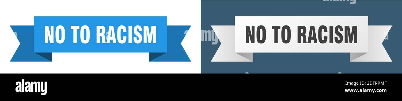 no to racism ribbon. no to racism isolated paper banner. sign Stock ...