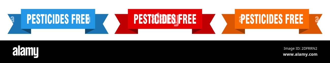 pesticides free ribbon. pesticides free isolated paper banner. sign ...