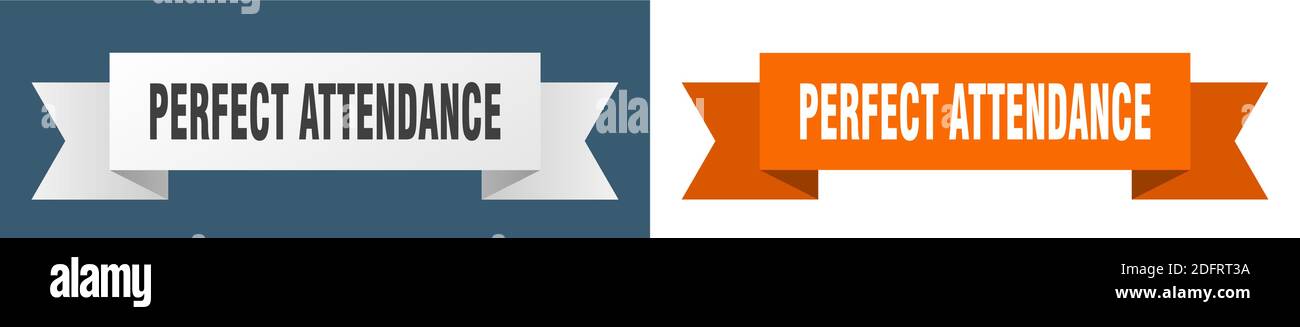 perfect attendance ribbon. perfect attendance isolated paper banner ...